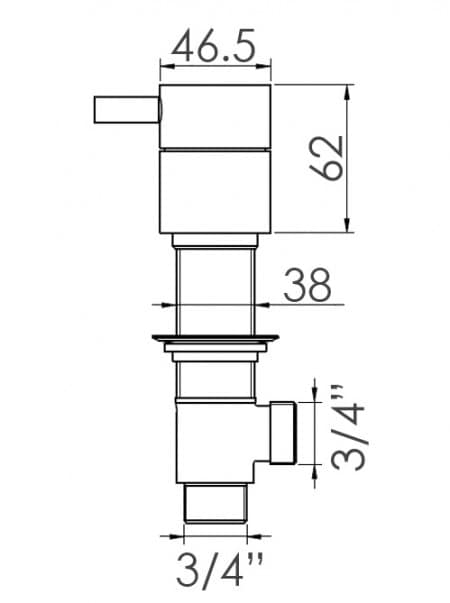 PVD X20 - Pair Deck Bath Valves - Imbrem Bathroom and Waterproofing
