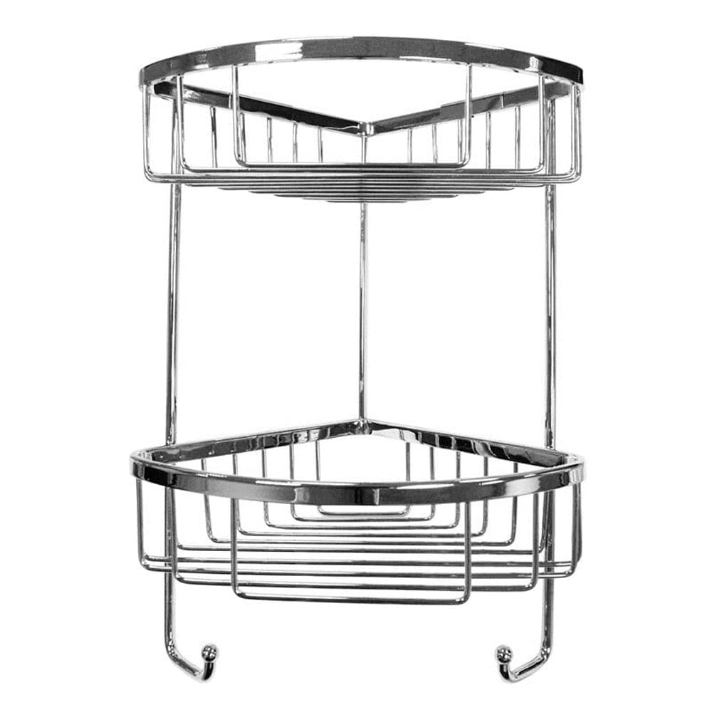 Accessories - Double Corner Shower Basket with Hooks - Imbrem Bathroom ...